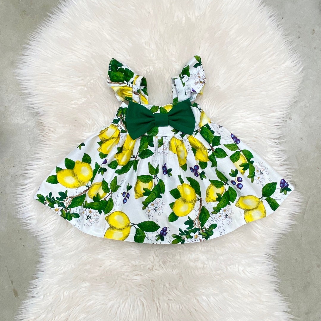 Lemon Birthday Toddlers Dresses, Girls Lemon Outfit, Girls Lemon ...