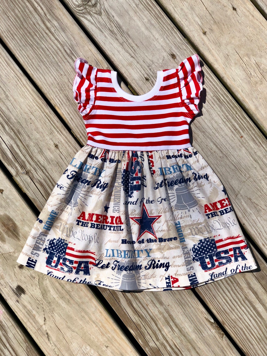 American Flag Girls Outfits / White Red Blue Outfits / Star Dress ...
