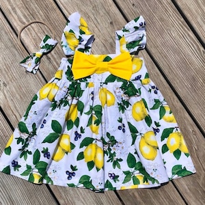 Lemon Birthday Toddlers Dresses, Girls Lemon Outfit, Girls Lemon ...