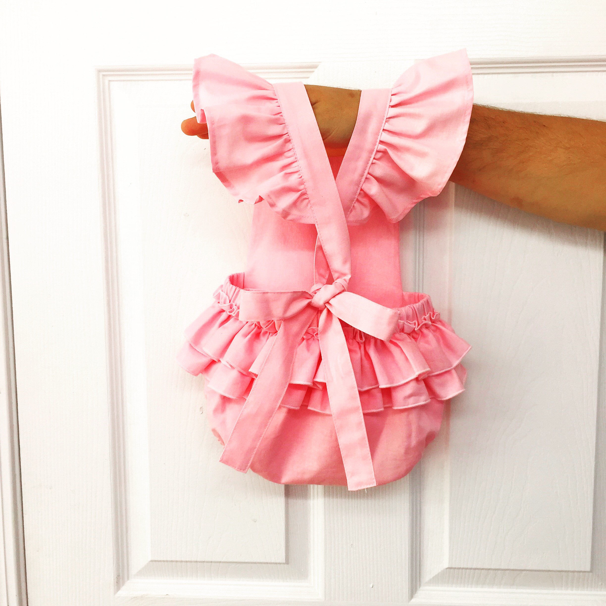 Button Newborn Ruffle Romper, White Romper, Ruffle Bodysuit, First ...