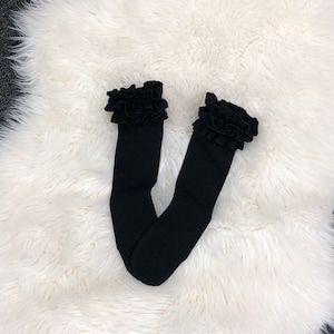 Red Baby Girl Ruffle Socks, Newborn Ruffle Socks, Knit Stretchy Ruffle ...