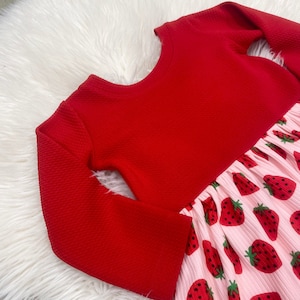 KNIT Berry ONE Birthday Dress, Toddler Red Strawberries Birthday Outfit ...