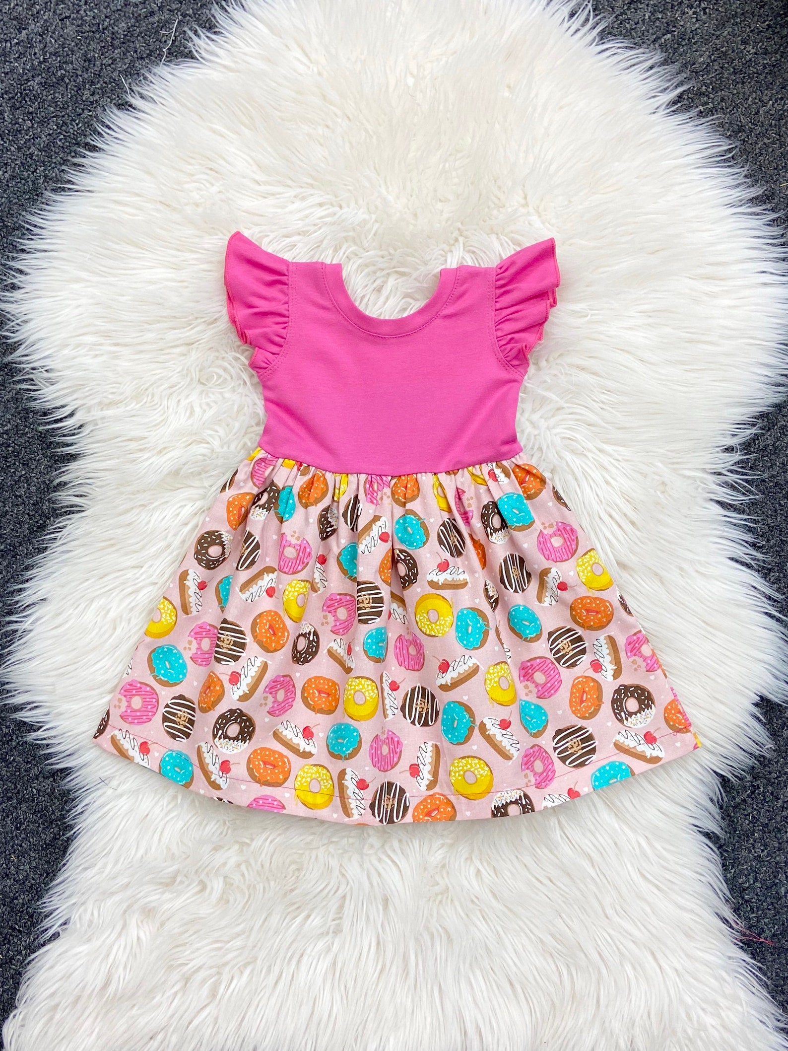Birthday Donut Dress, Toddler Donut Birthday Outfit, Girls Pink Donut ...