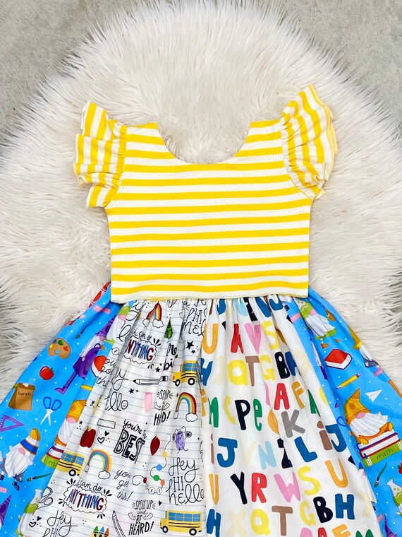 ABC First Day of School Dress / Preschool Girls Outfits / - Etsy