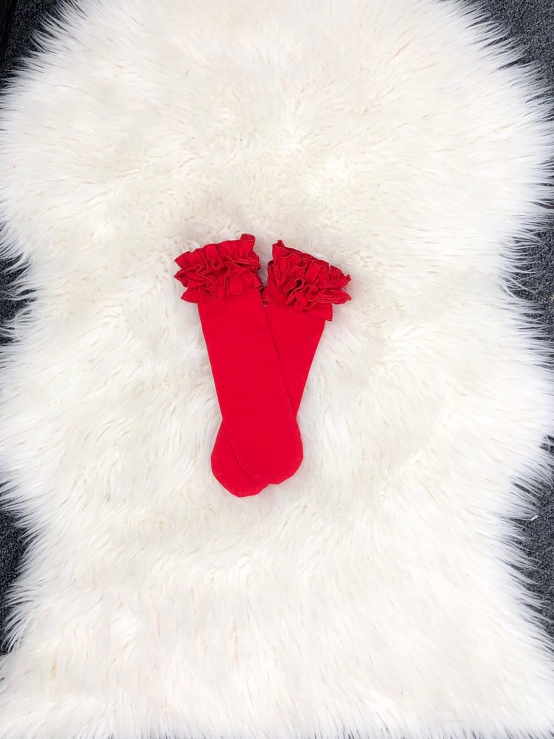 Red Baby Girl Ruffle Socks Newborn Ruffle Socks Knit | Etsy