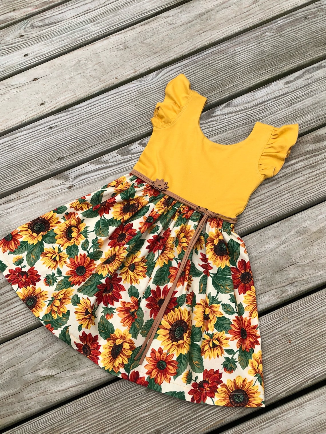 Girls Birthday Sunflower Dress / Girls Sunflower Outfits / - Etsy