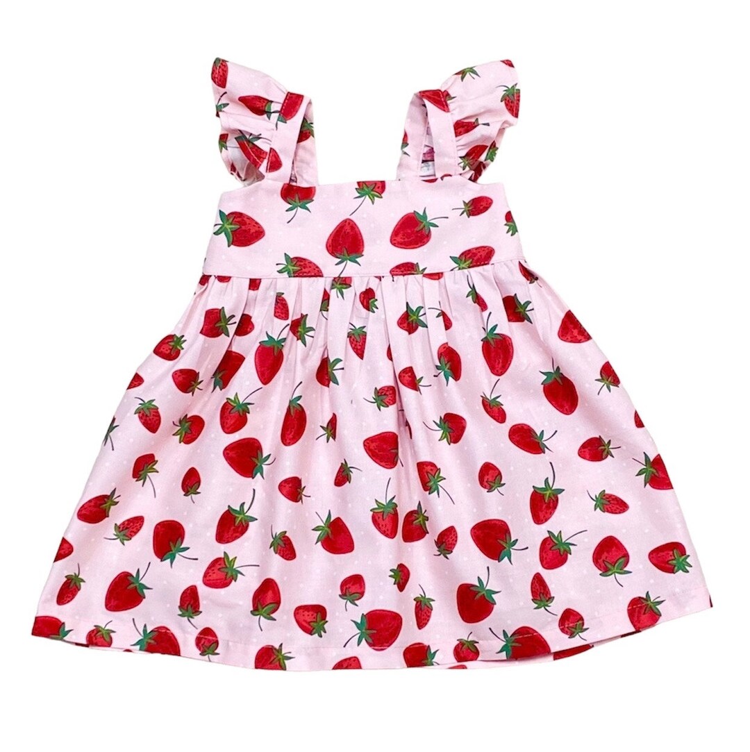 One Berry Sweet Birthday Dress, Birthday Red Strawberries Dress ...