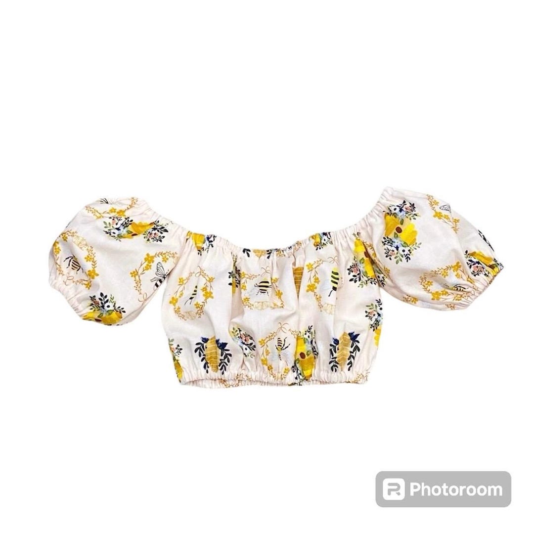 Beehive Long Sleeves Crop Top, Birthday Bumblebee Outfits, Girls Boho ...