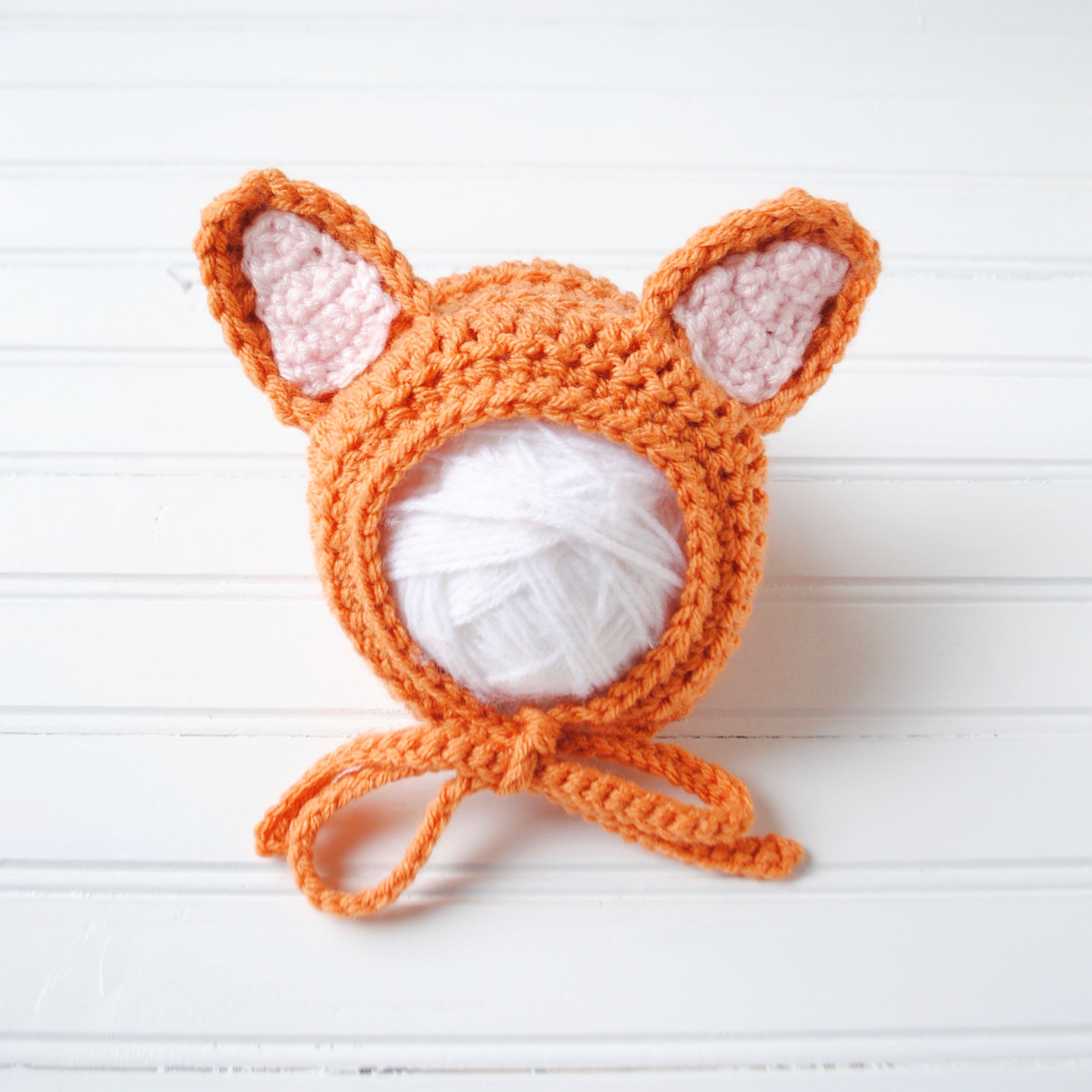 Crochet Knit Orange Cat Bonnet for Baby Toddler Halloween or | Etsy