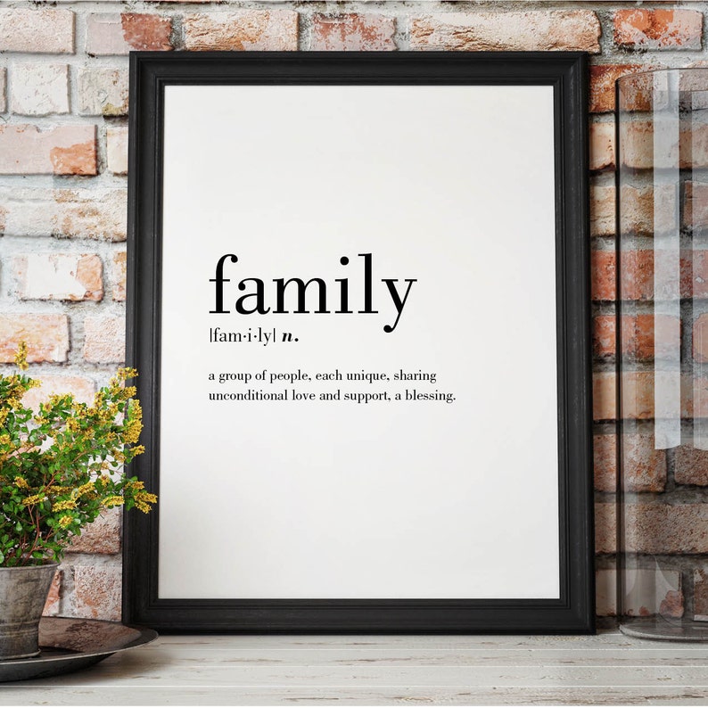Family Definition Print Wall Art Print Wall Decor - Etsy