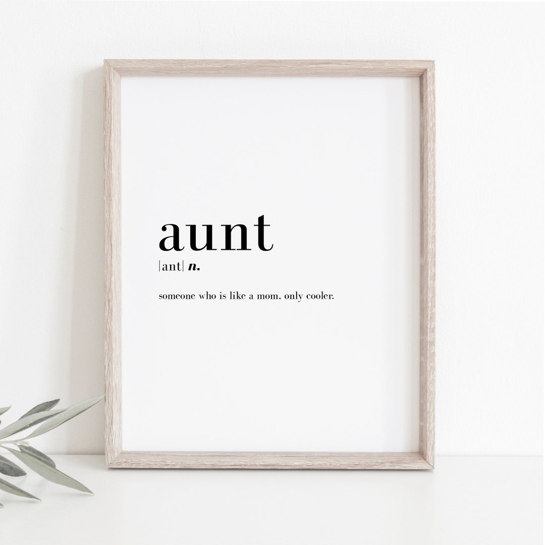 Aunt Definition Printable Modern Print Minimal Print - Etsy