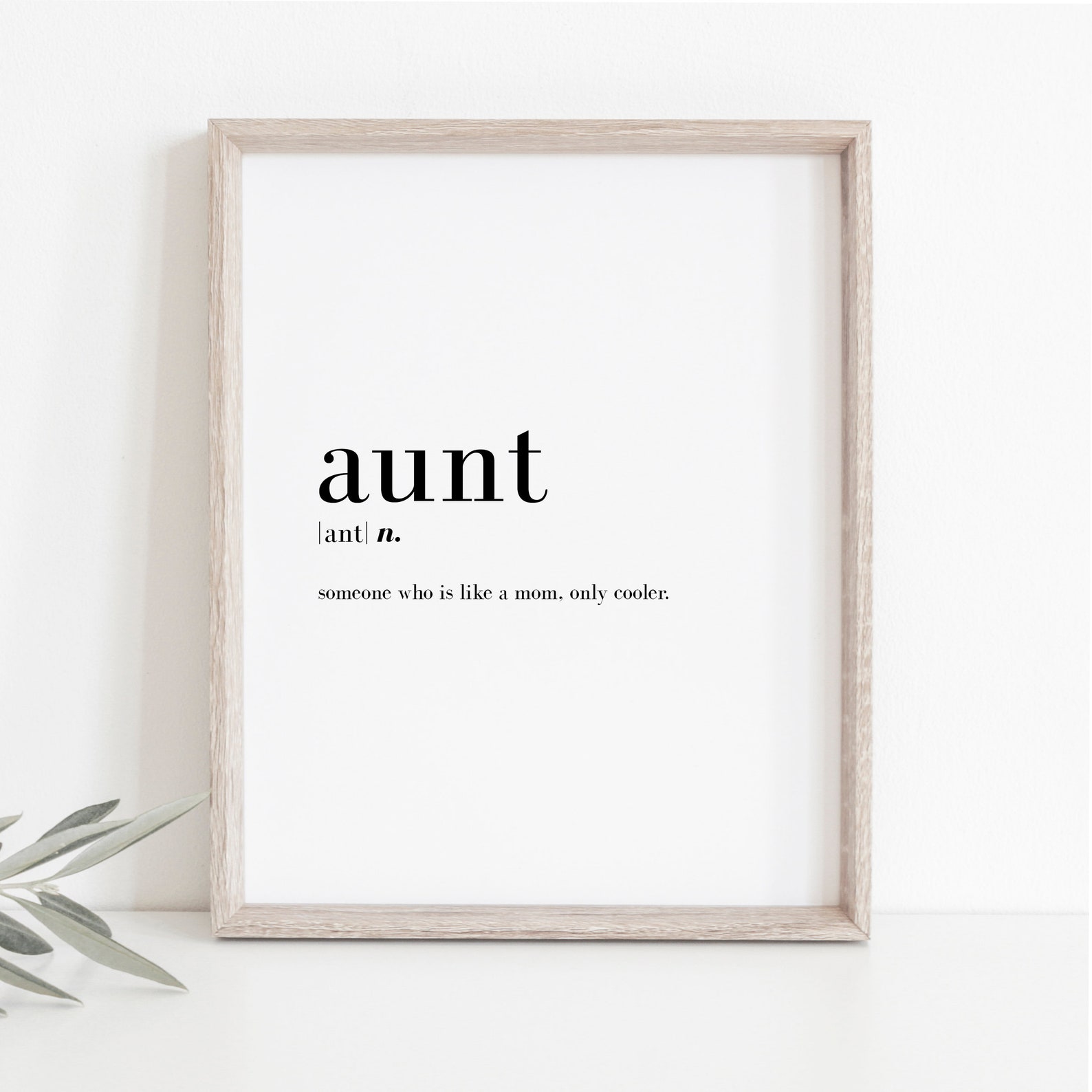 Aunt Definition Printable Modern Print Minimal Print | Etsy
