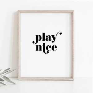 Play Nice Playroom Art Children Art Kids Room Kids - Etsy