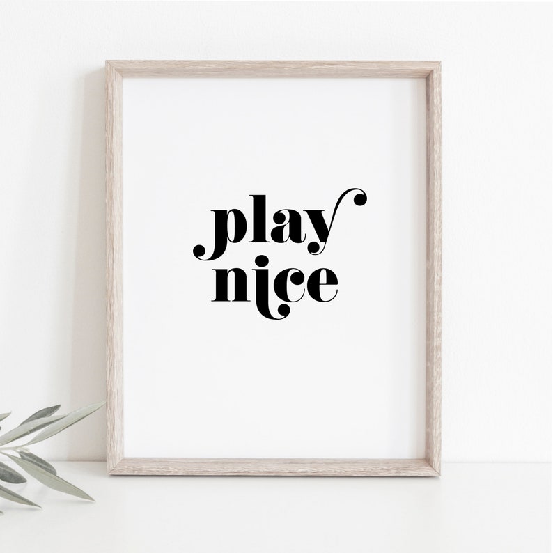 Play Nice Playroom Art Children Art Kids Room Kids - Etsy