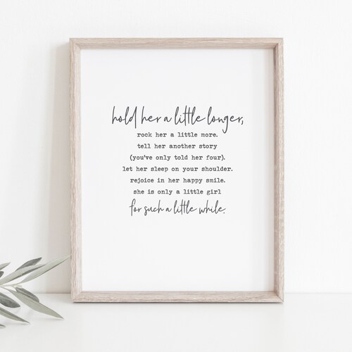 Hold Her A Little Longer Nursery Wall Art Children Art | Etsy