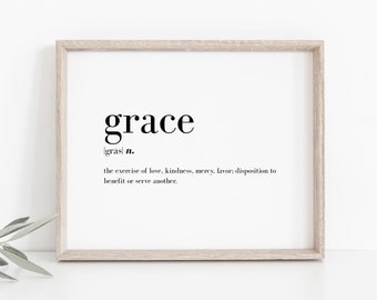 Grace Definition Grace Print Grace Art Modern Print Minimalism - Etsy