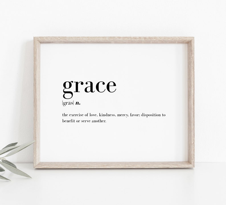 Grace Definition Print Wall Art Print Wall Art Minimal - Etsy