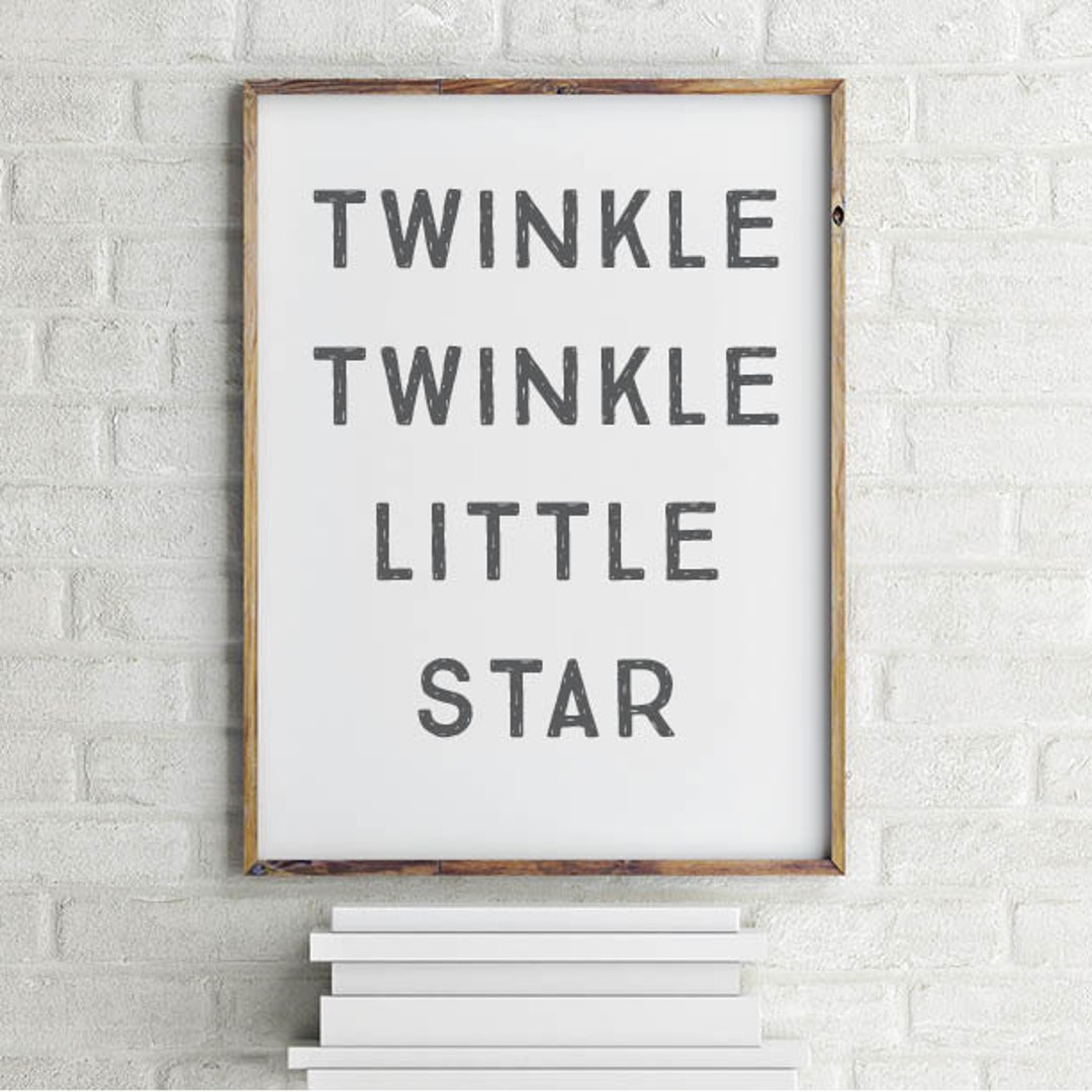 Twinkle Twinkle Little Star Wall Art Printable Twinkle - Etsy