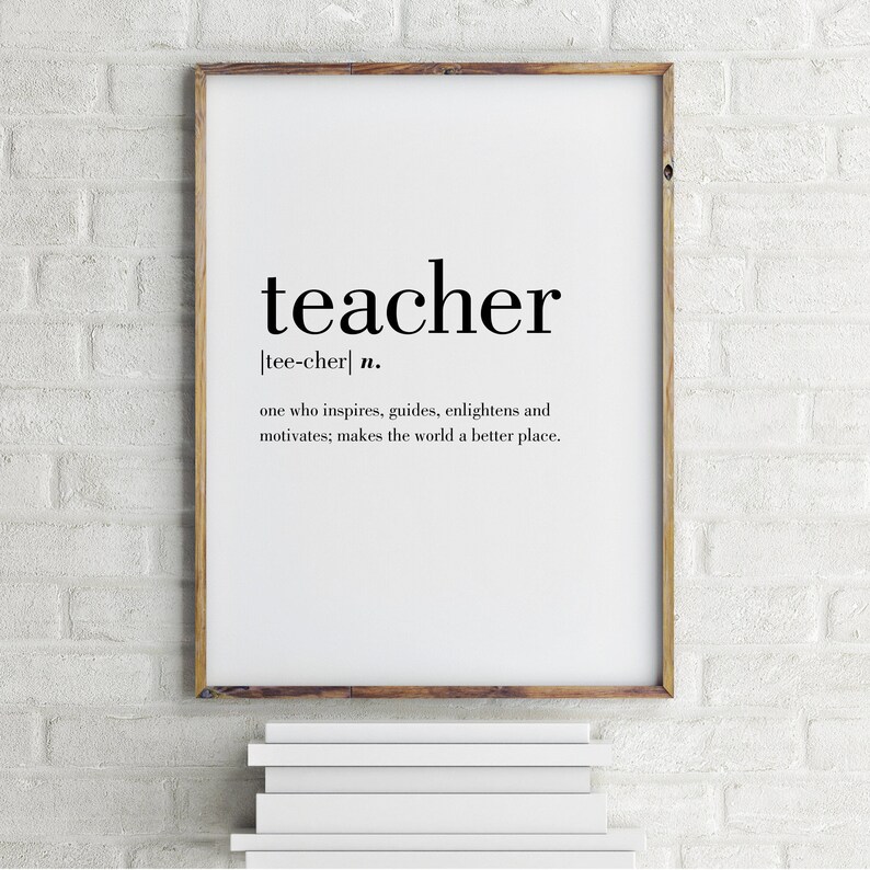 Teacher Definition Print Teacher Wall Art Teacher Poster - Etsy