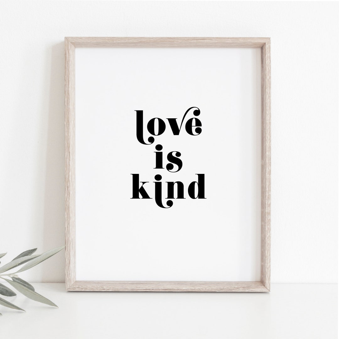 Love is Kind Love is Kind Printable Kids Room Kids - Etsy Australia