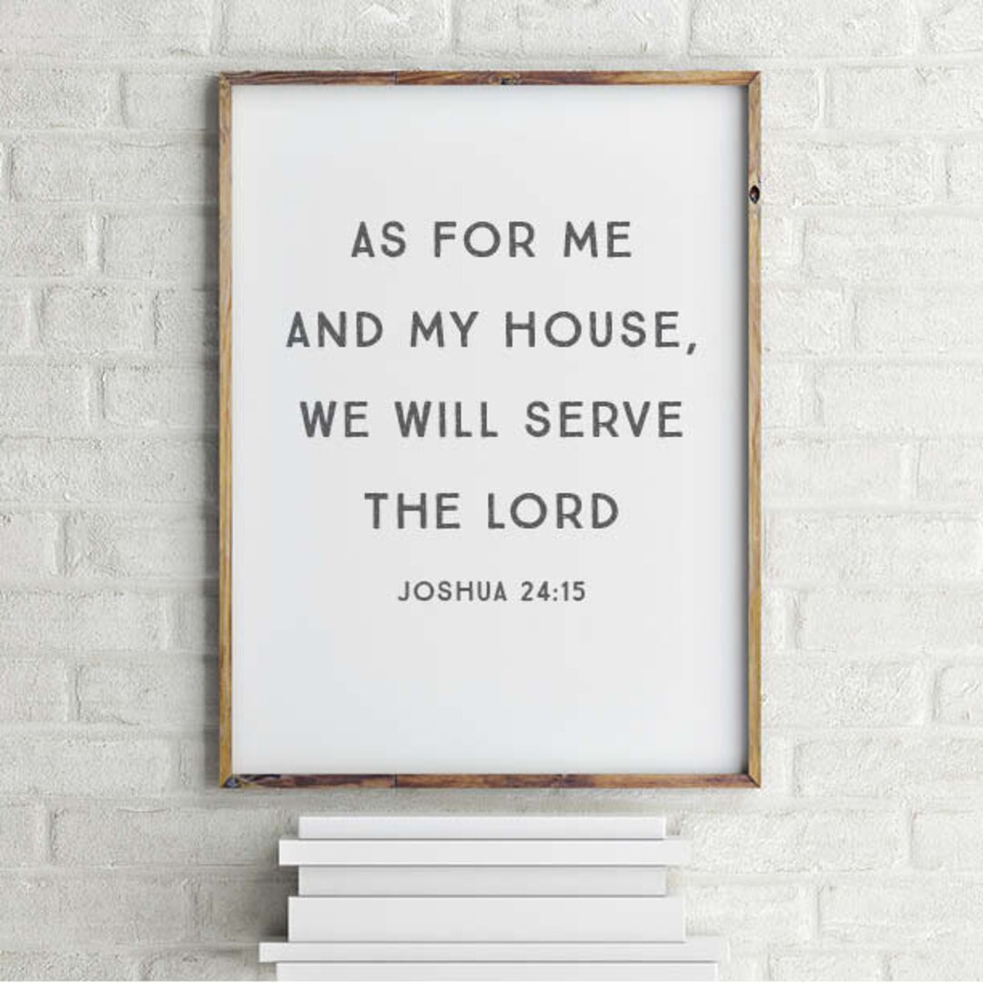 Scripture Art Joshua 24:15 as for Me and My House We Will - Etsy