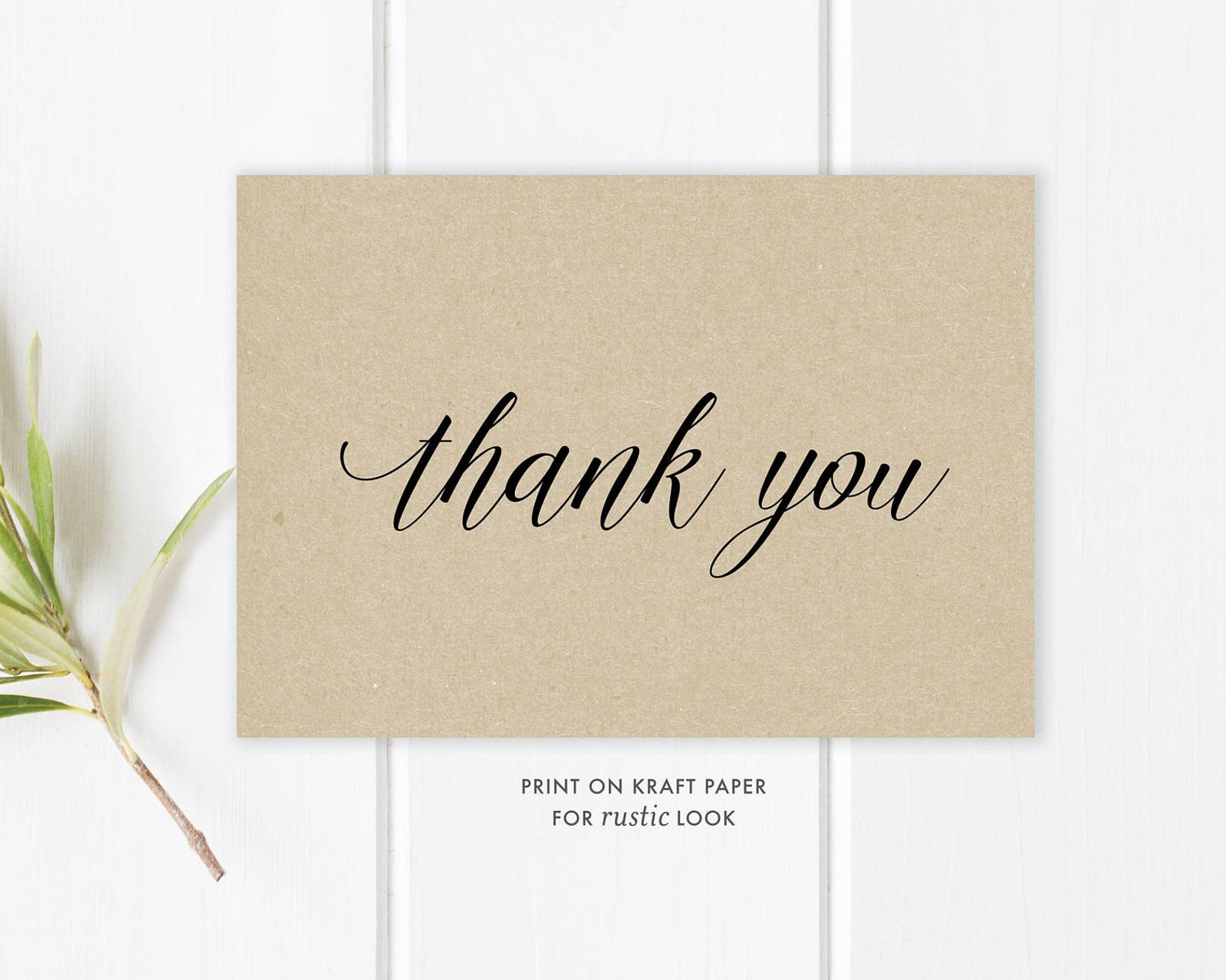Calligraphy Thank You Card Template Thank You Card Thank - Etsy