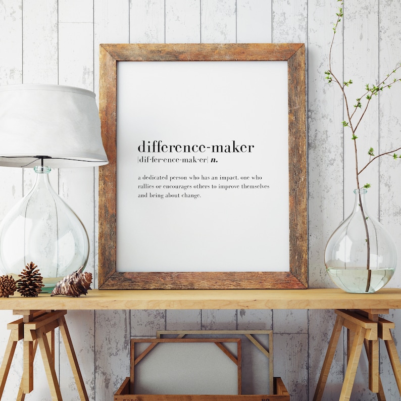 Difference-maker Definition Printable Minimal Print Modern - Etsy Singapore