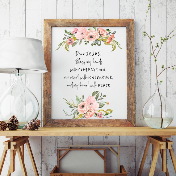 Nurse Blessing Print Dear Jesus Bless My Hands With - Etsy
