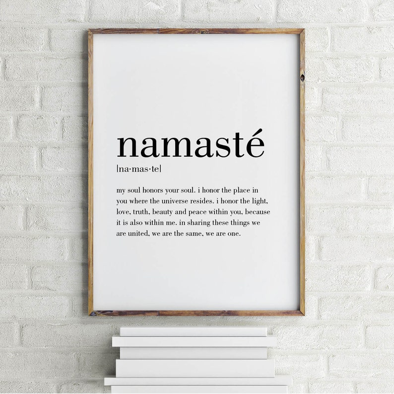 Namasté Definition Print Minimal Print Wall Decor - Etsy Singapore