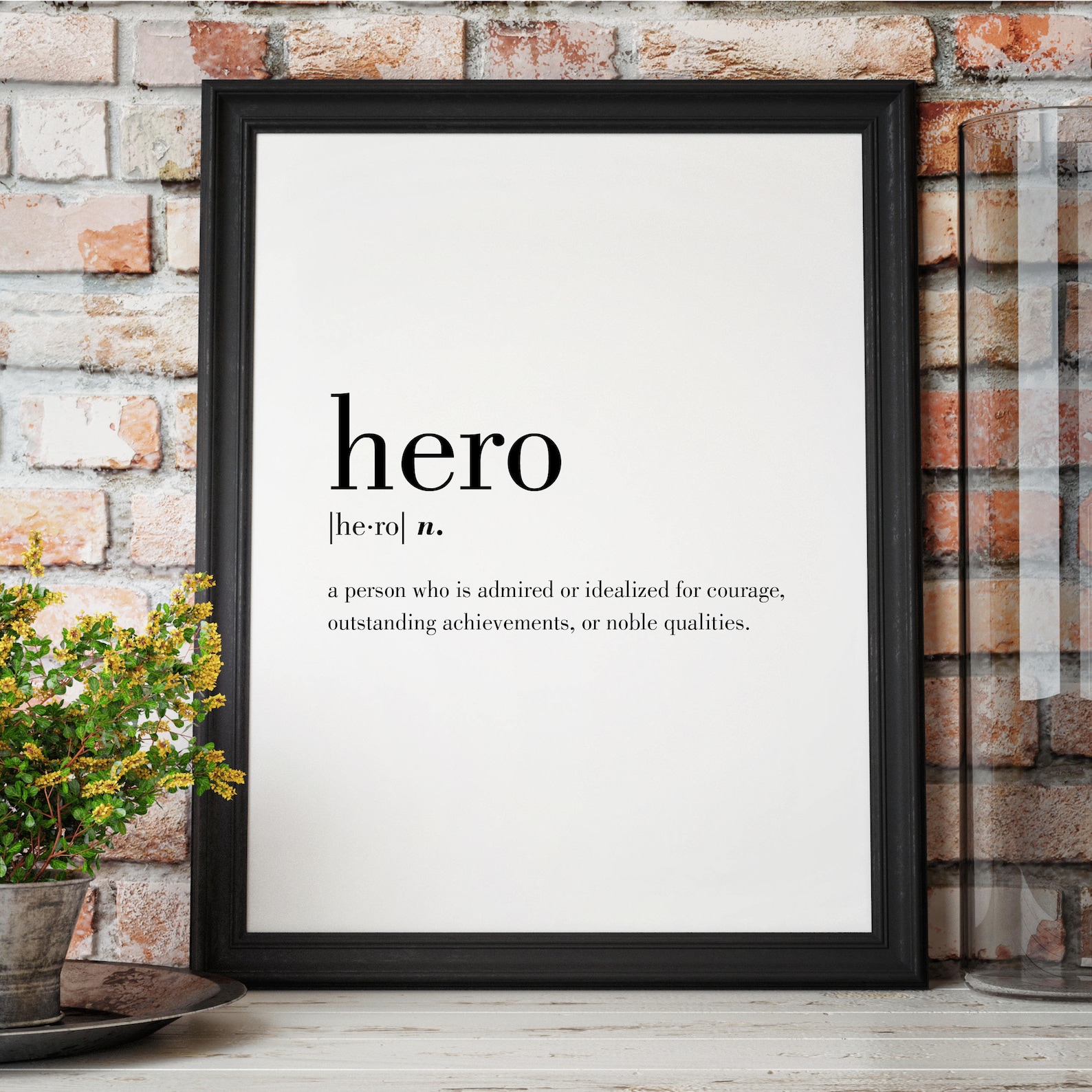 Hero Definition Print Wall Art Poster Minimal Print | Etsy