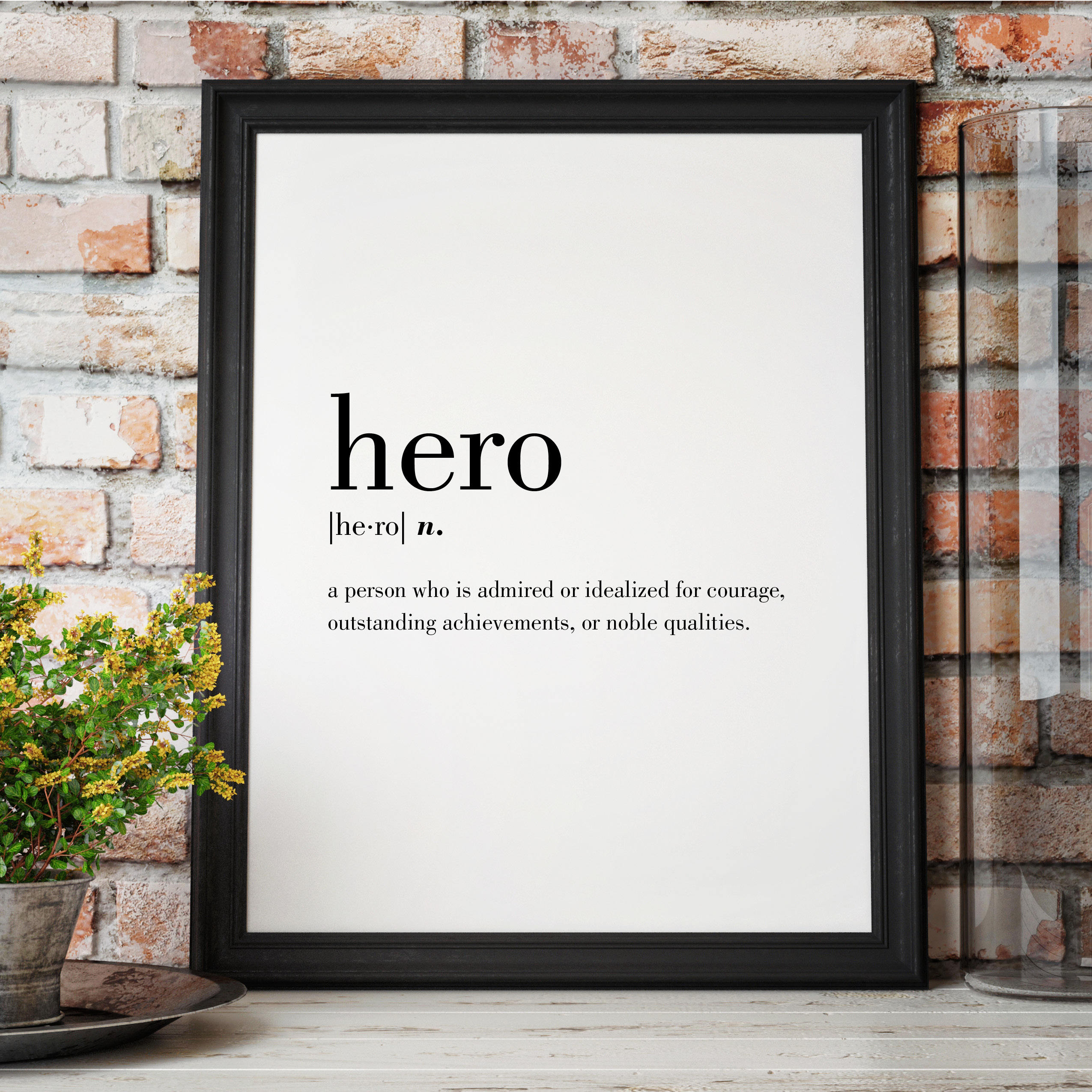Hero Definition Print Wall Art Poster Minimal Print | Etsy