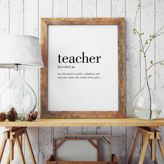 Teacher Definition Print Teacher Wall Art Teacher Poster | Etsy