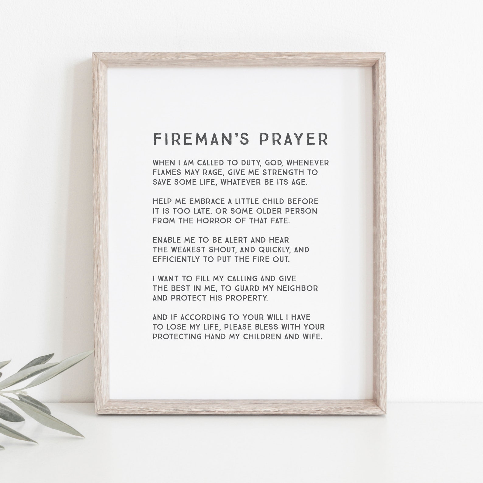Fireman's Prayer Printable Fireman's Prayer | Etsy