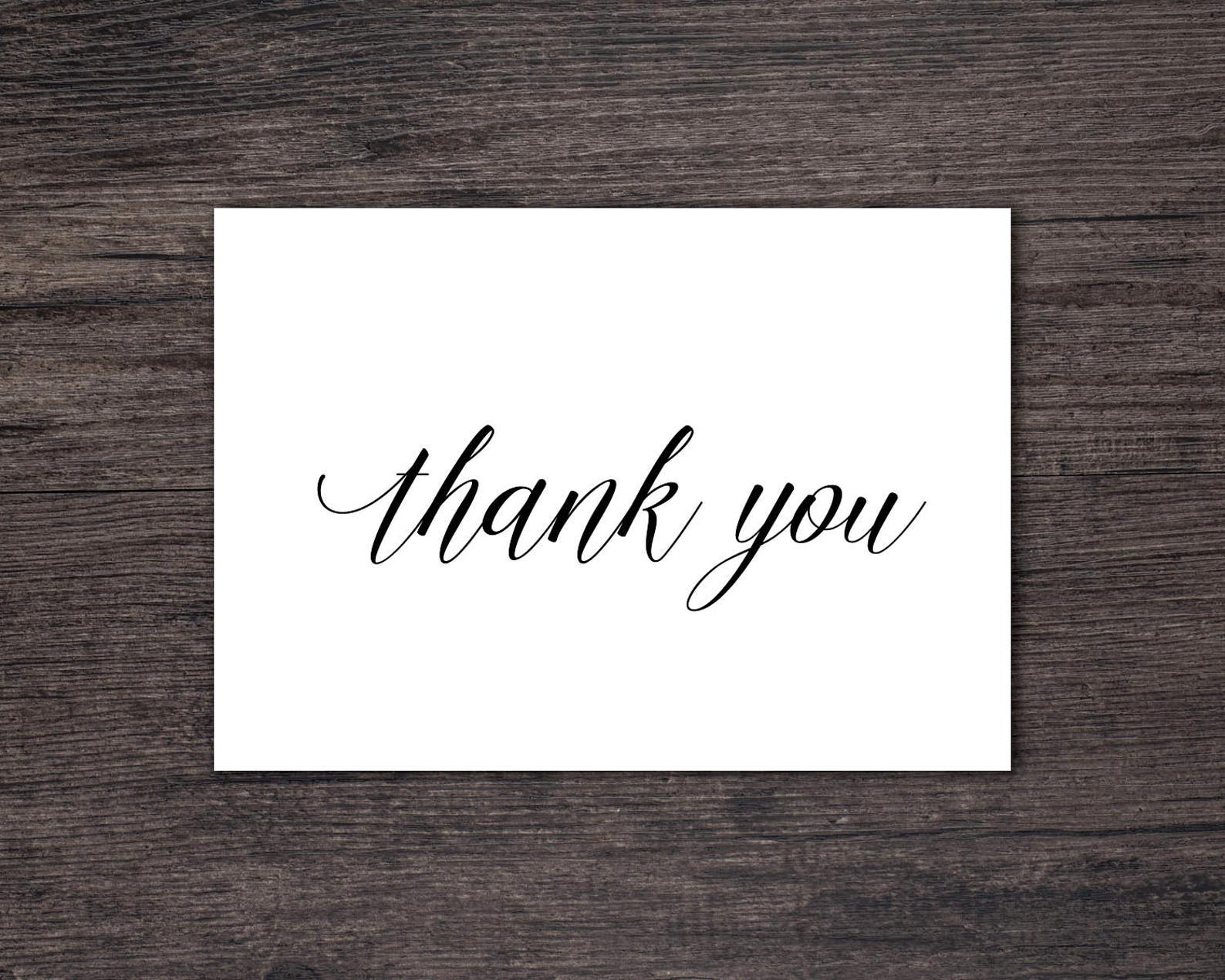 Calligraphy Thank You Card Template Thank You Card Thank - Etsy