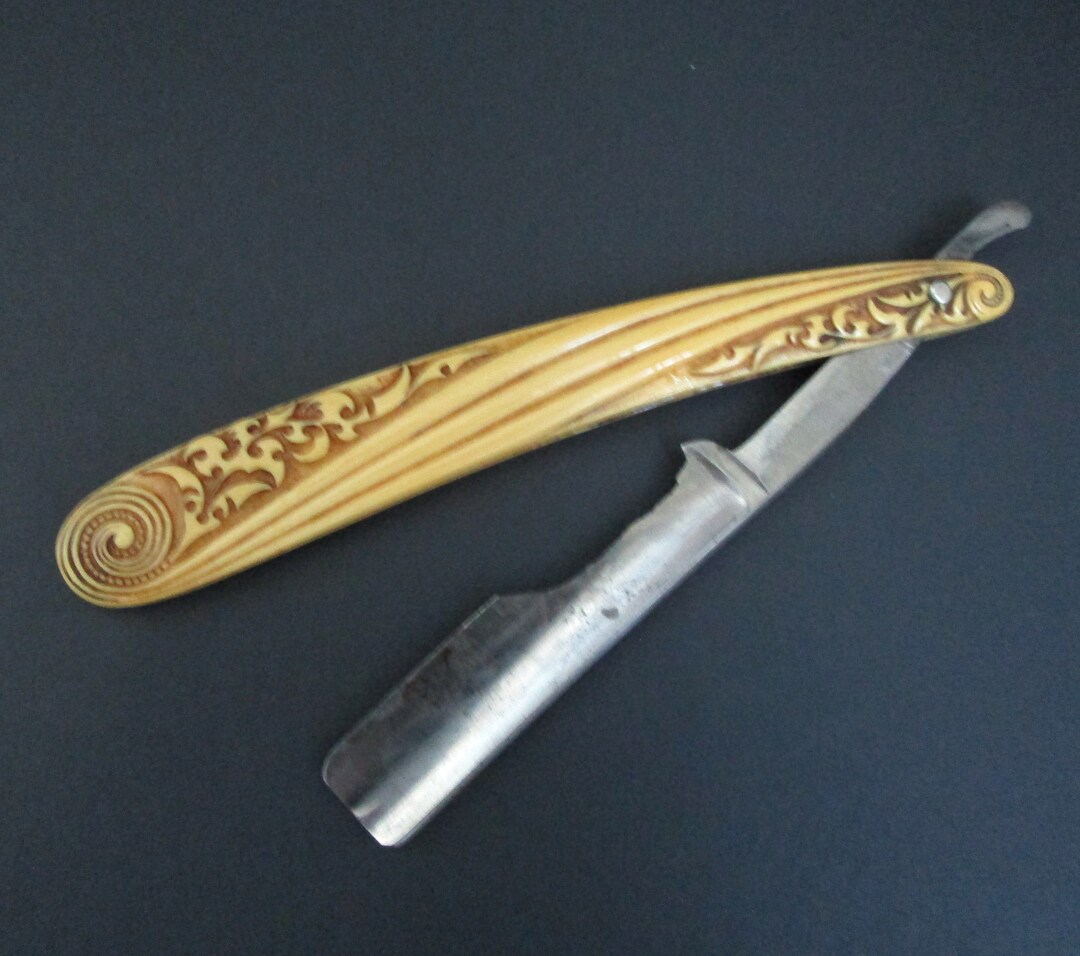 Antique JR Torrey Co Carved Celluloid Fancy Strait Razor - Etsy