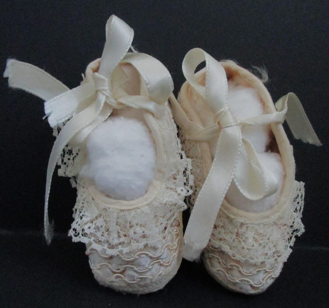 Adorable Handmade Satin and Lace Crochet Quilted Baby Bootie Shoes ...