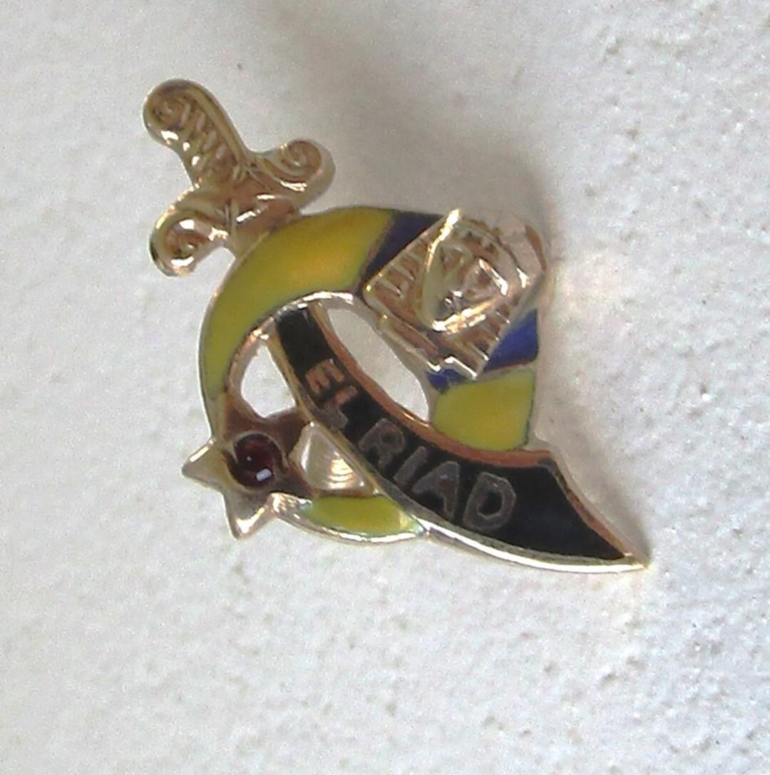 Vintage 10K Gold Scrap or Not El Riad Shriners Masonic Lapel or Hat Pin ...