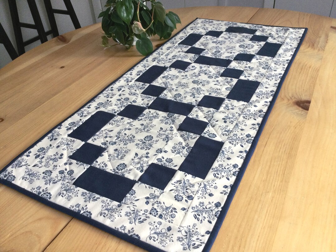 Navy Blue Quilted Table Runner at Isla Lascelles blog