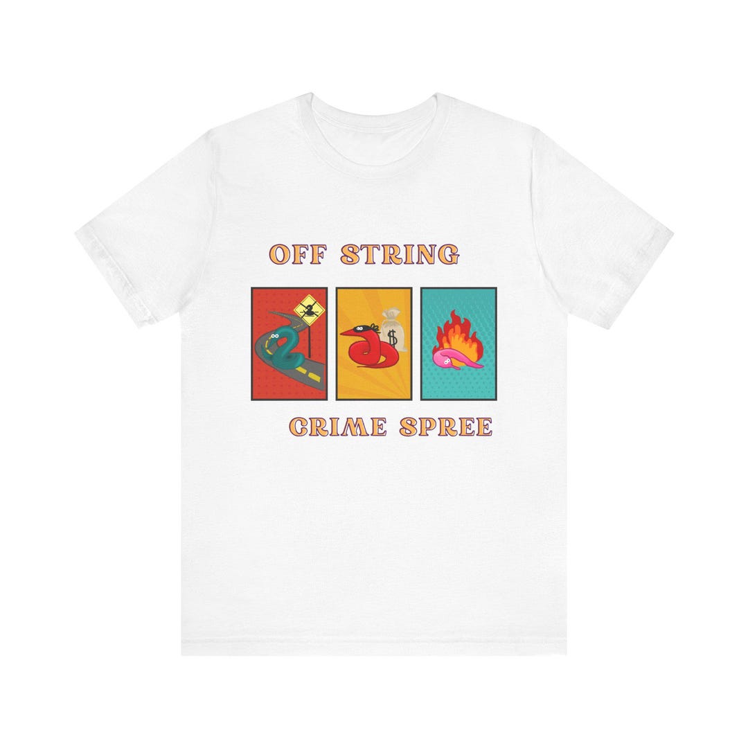 Worm off the String T-shirt, Crime Spree, Unisex Jersey Tee - Etsy