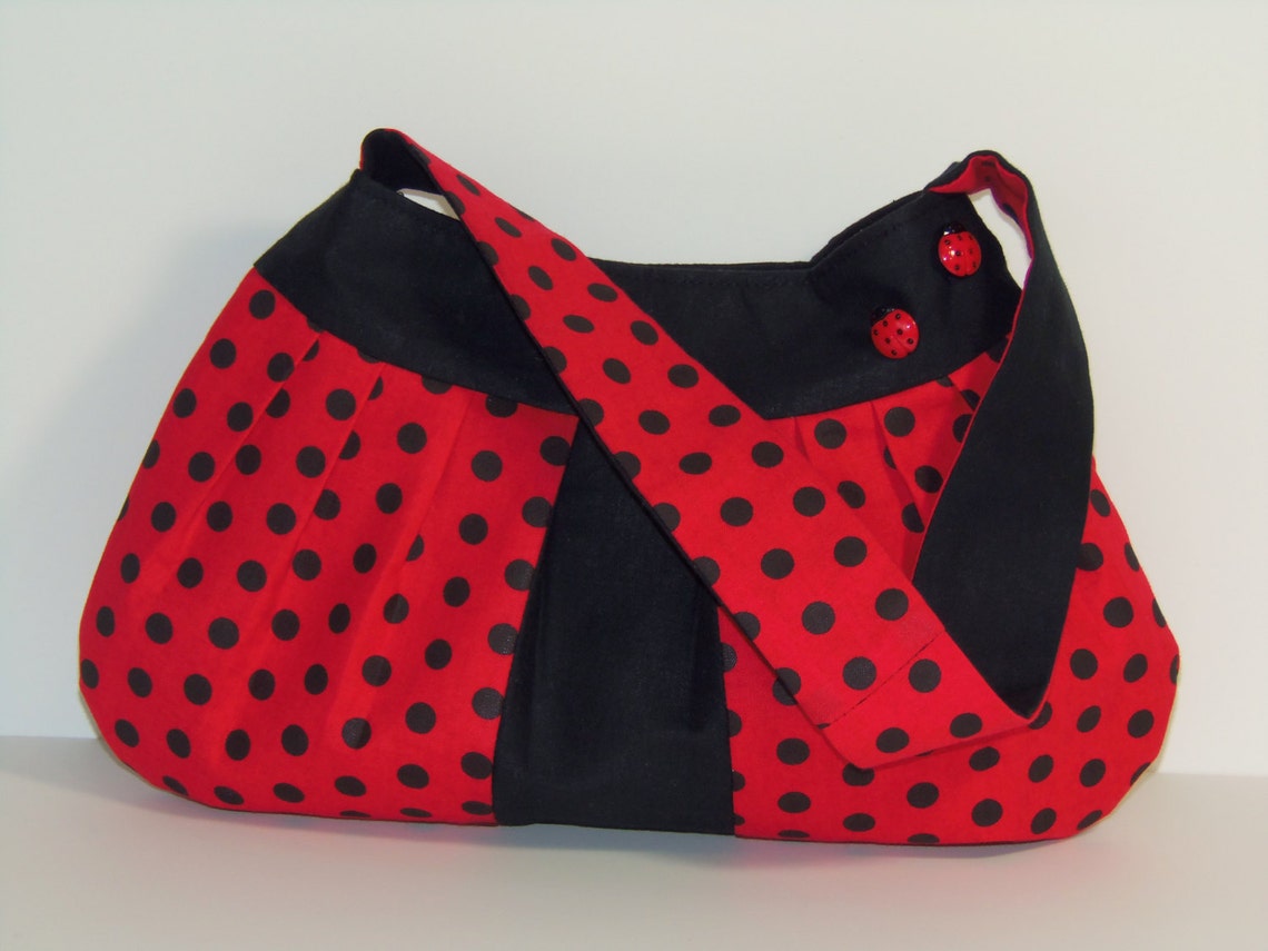 Ladybug Purse Red and Black Polka Dot Shoulder Tote Bag - Etsy