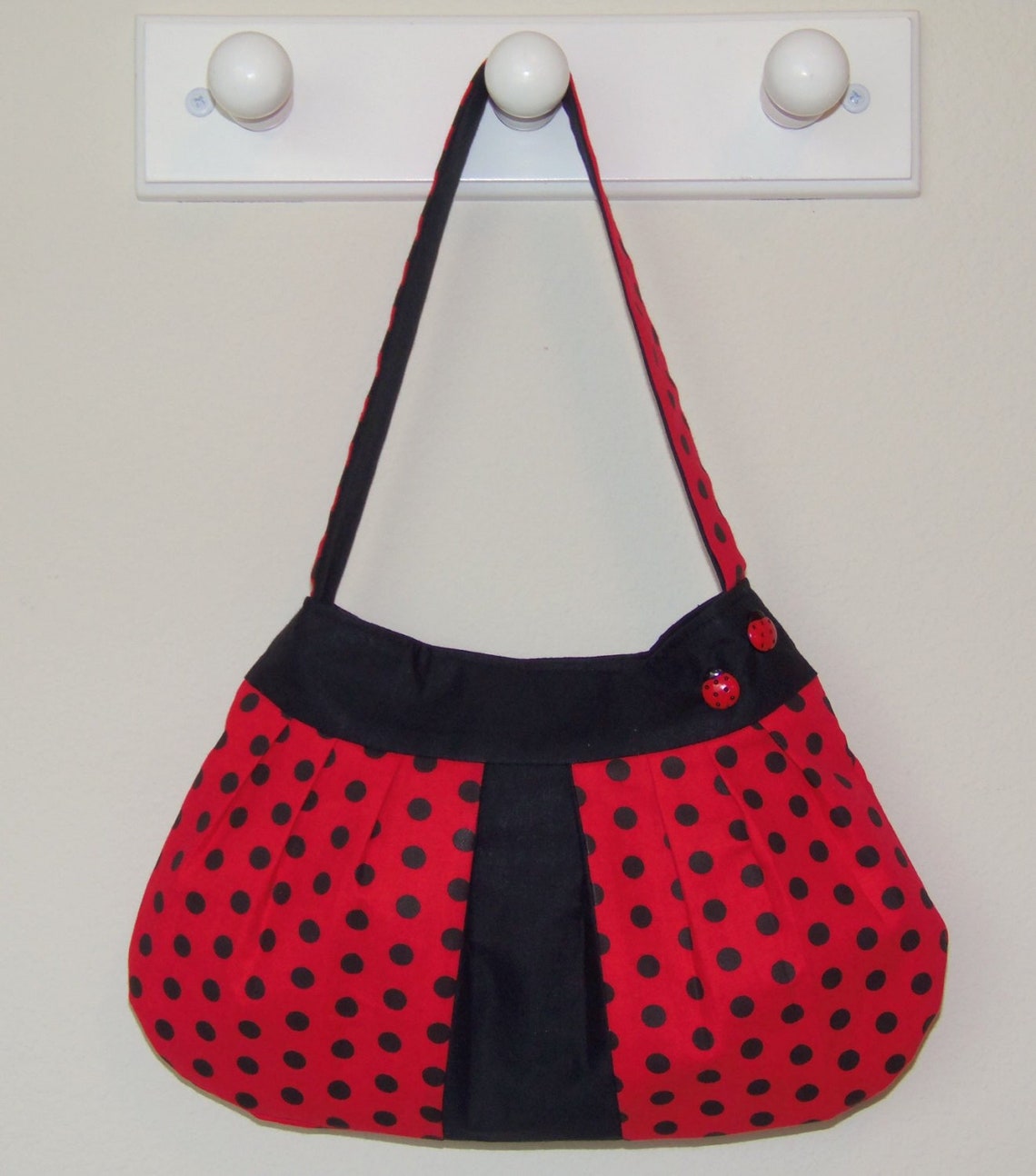 Ladybug Purse Red and Black Polka Dot Shoulder Tote Bag - Etsy