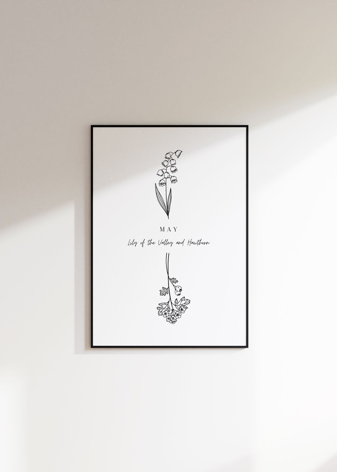 May Birth Month Flower Wall Art | Minimalistic Birthday Gift | Lily of ...