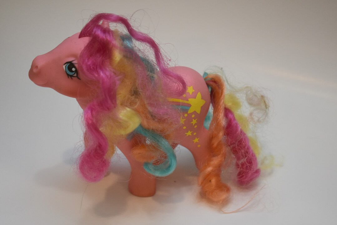 ONE LEFT Stripes Vintage My Little Pony Rainbow Curl Streaky Stripes ...
