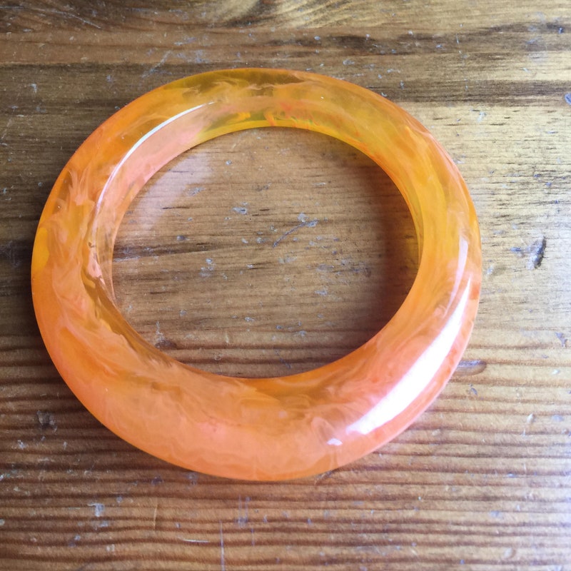 Orange Bangle Bracelet - Etsy