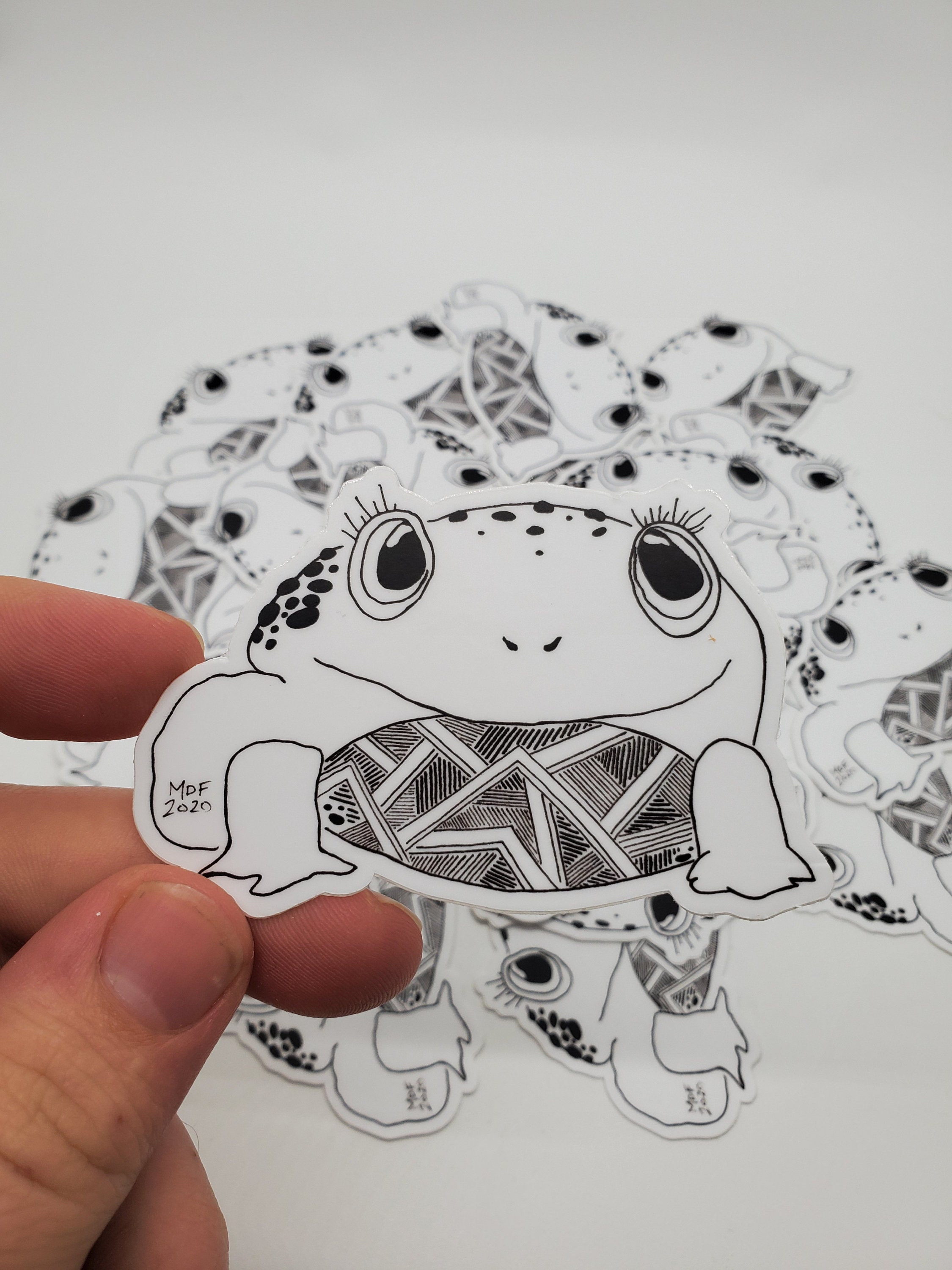 Black and White Waterproof Frog Sticker - Etsy