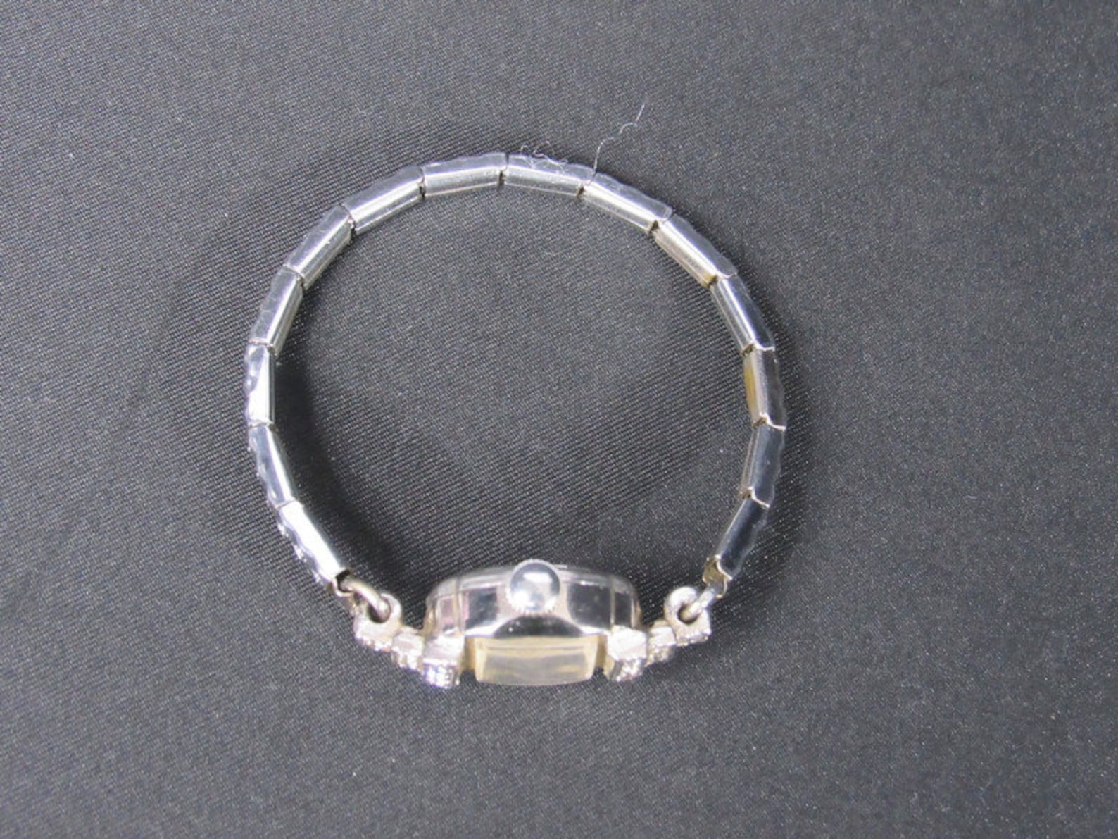 Vintage 1950's WOLDMAN Women's Silver Tone With Clear Rhinestones Watch ...