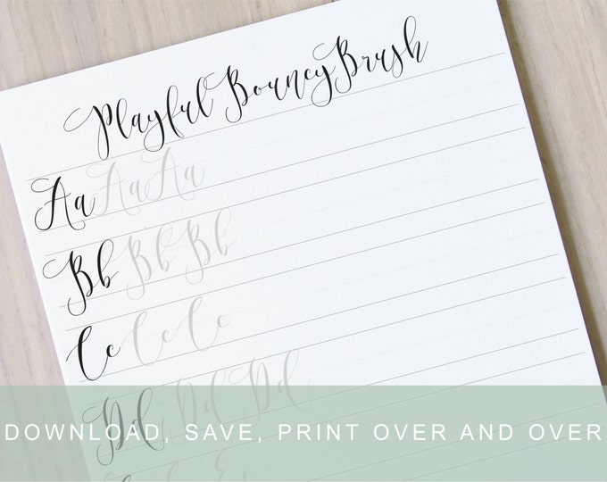 Basic Modern Calligraphy Practice Sheets by @theinkyhand -- Uppercase ...