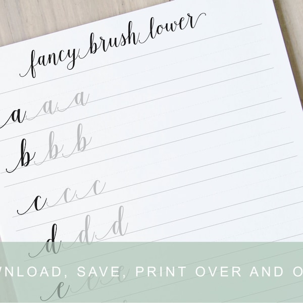 Fancy Calligraphy Practice Sheets - Etsy