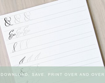 Basic Modern Calligraphy Practice Sheets by theinkyhand - Etsy