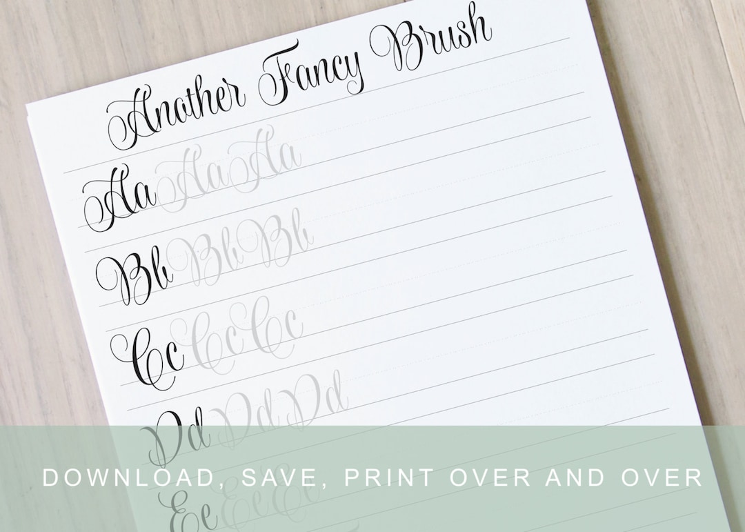 Modern Brush Calligraphy Lettering Practice Worksheets (PDF Pattern) - Etsy
